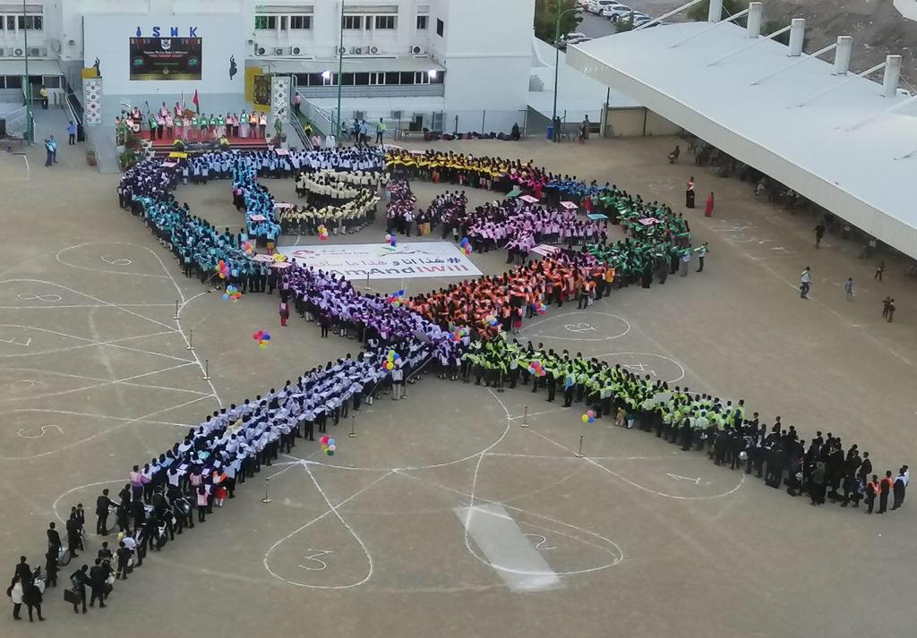 Over 2,000 students from ISWK form human ribbon to mark World Cancer ...