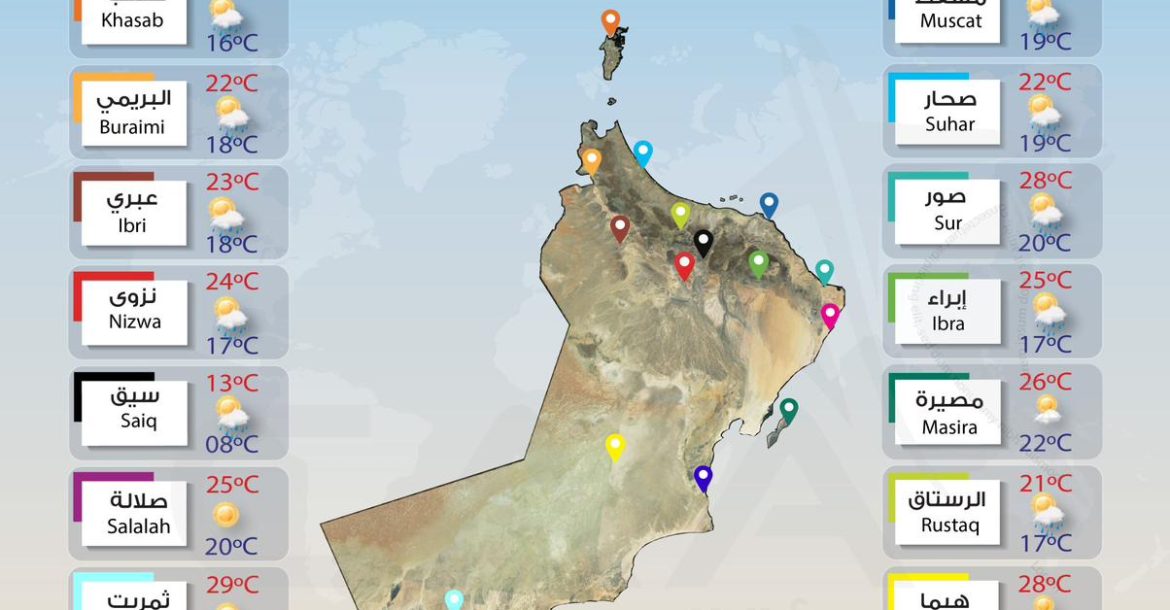 Oman’s weather forecast for today - The Arabian Stories News