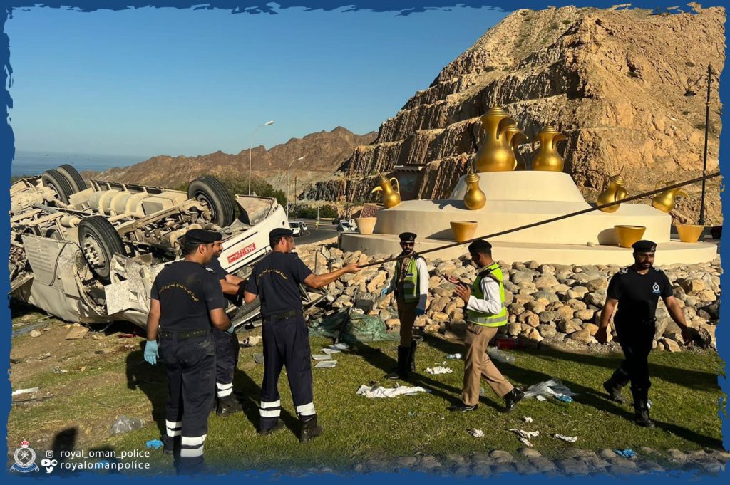 Four dead, several injured as bus carrying 53 people crashes in Muscat ...