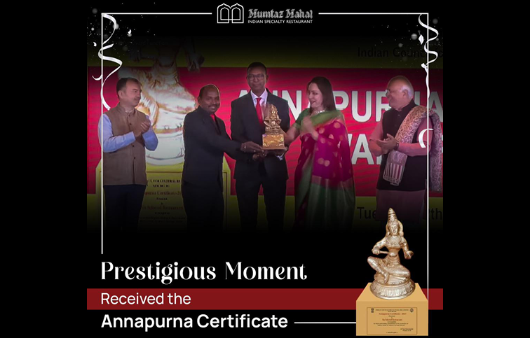 Mumtaz Mahal Restaurant in Muscat awarded Annapurna Certificate for ...